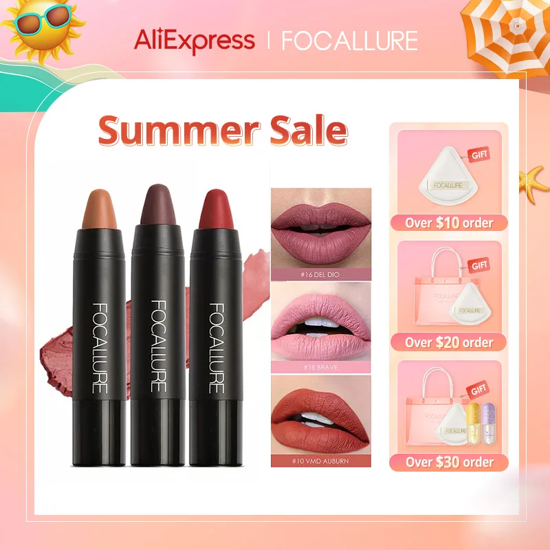 Focallure 21 Colors Velvet Matte Lipsticks Pencil Waterproof Long ...