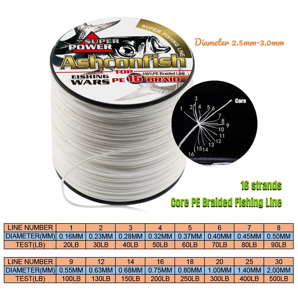 16 Strand Pe Braided Fishing Line | Pe Fishing Sea Line | Core Fishing ...
