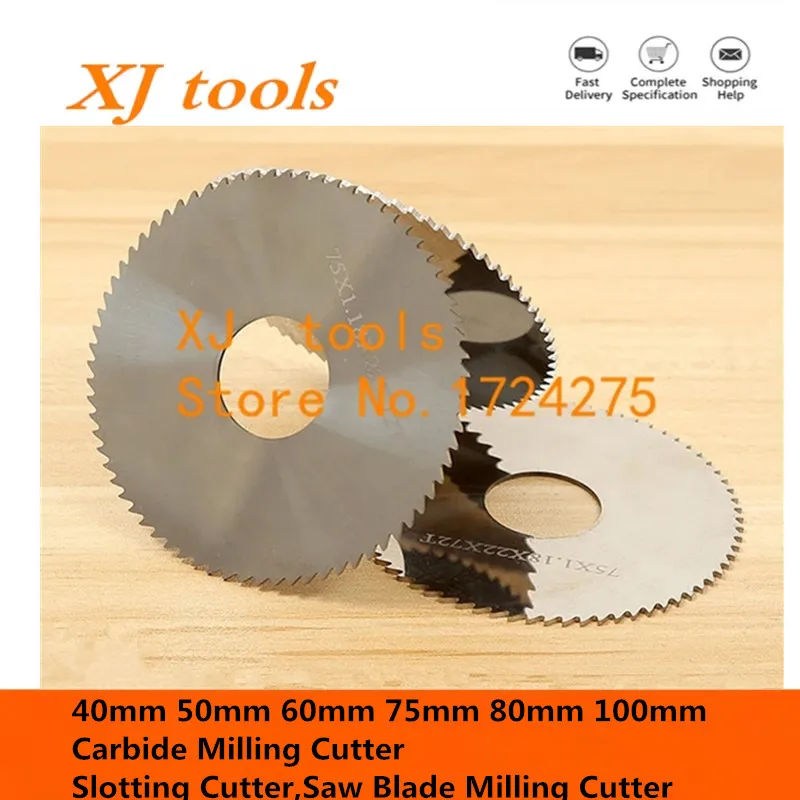 1PCS-40mm-50mm-60mm-75mm-80mm-100mm-Carbide-Milling-Cutter-Slotting ...