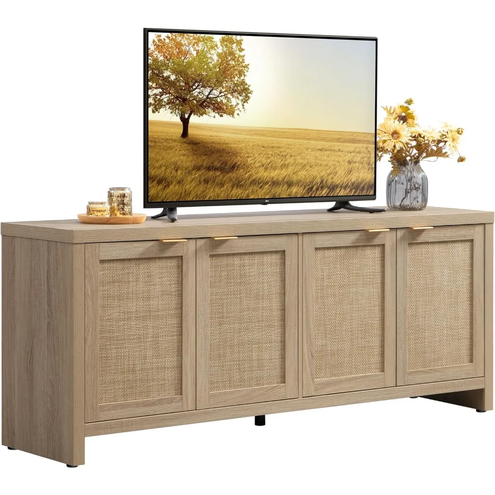 TV Stand for Living Room Boho Entertainment Center for Bedroom with 4 ...