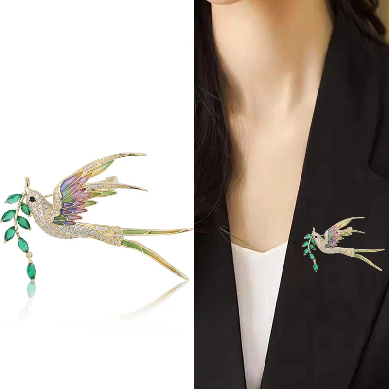 Trendy-Sparkling-Peace-Dove-Brooches-For-Women-Men-Rhinestone-Ear-Of ...