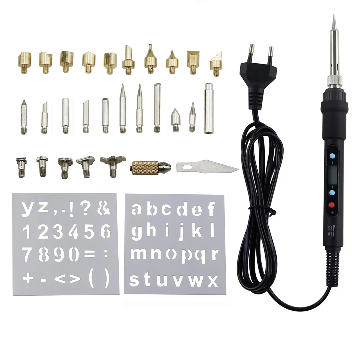 Wood-Burning-Carving-Pyrography-Pen-Kit-60W-80W-Adjustable-Temperature ...