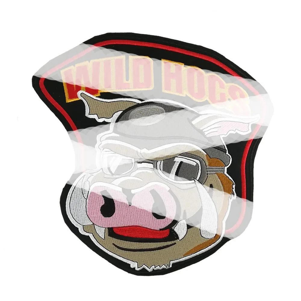 12" XL Large WILD HOGS Embroidered Motorcycle Biker Vest Iron On Patch ...
