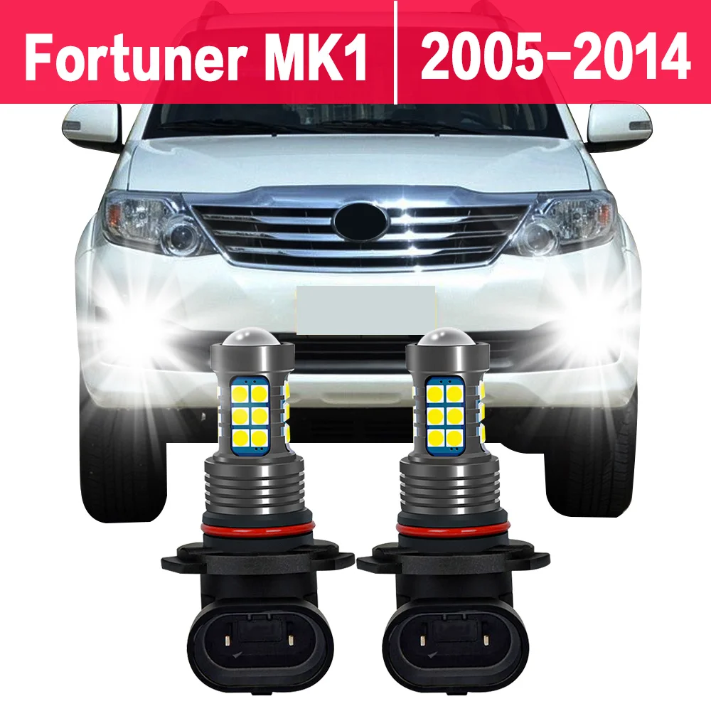2X Car LED Fog Light Bulb For Toyota Fortuner MK1 2005 2006 2007 2008 ...