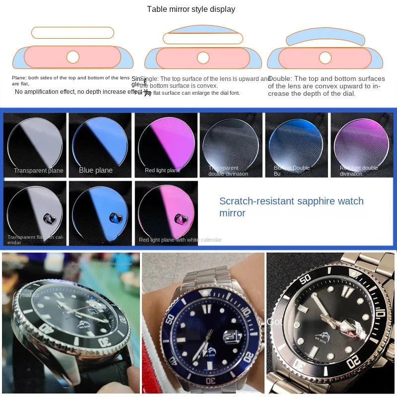 Sapphire glass Mod kit MDV-106 Double Dome For Casio brand Duro Dolphin ...