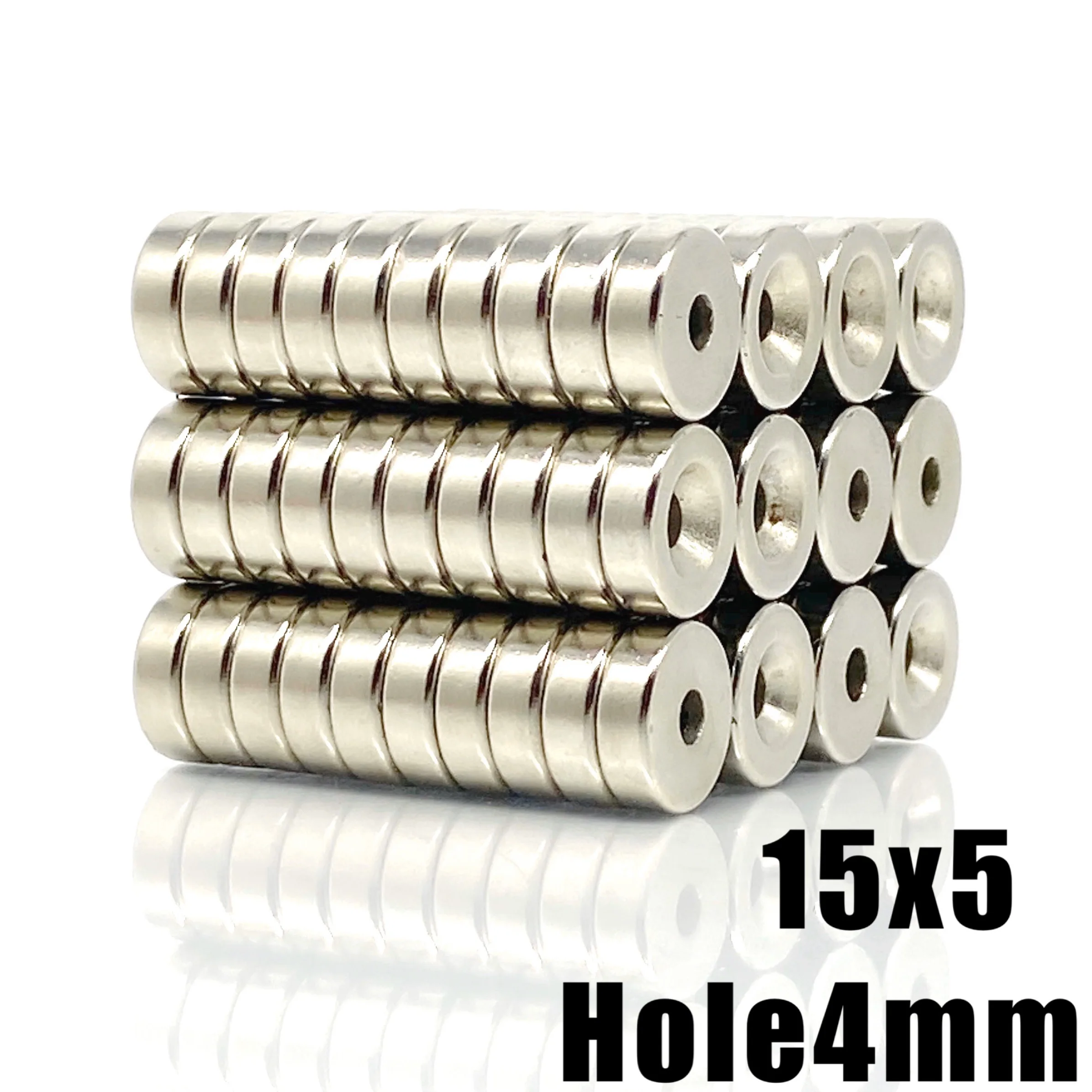 2-50Pcs-15x5-4-Neodymium-Magnet-15mm-x-5mm-Hole-4mm-N35-NdFeB-Round ...