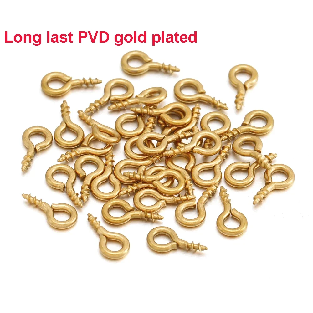 50-100pcs/lot Stainless Steel Threaded Screw Eye Pins Eyelet Hook Pin ...