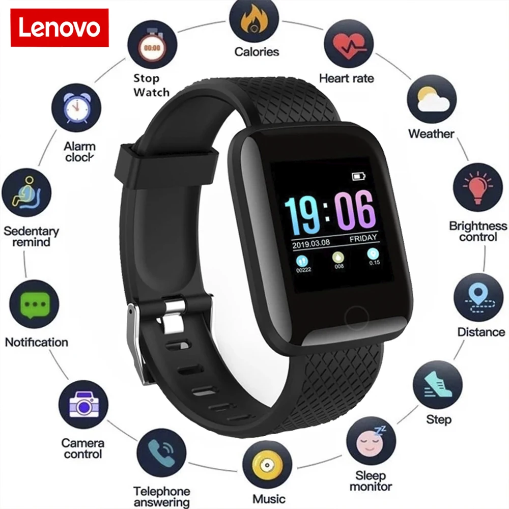 Lenovo Bluetooth SMART Watch hombres y mujeres monitores de presión ...