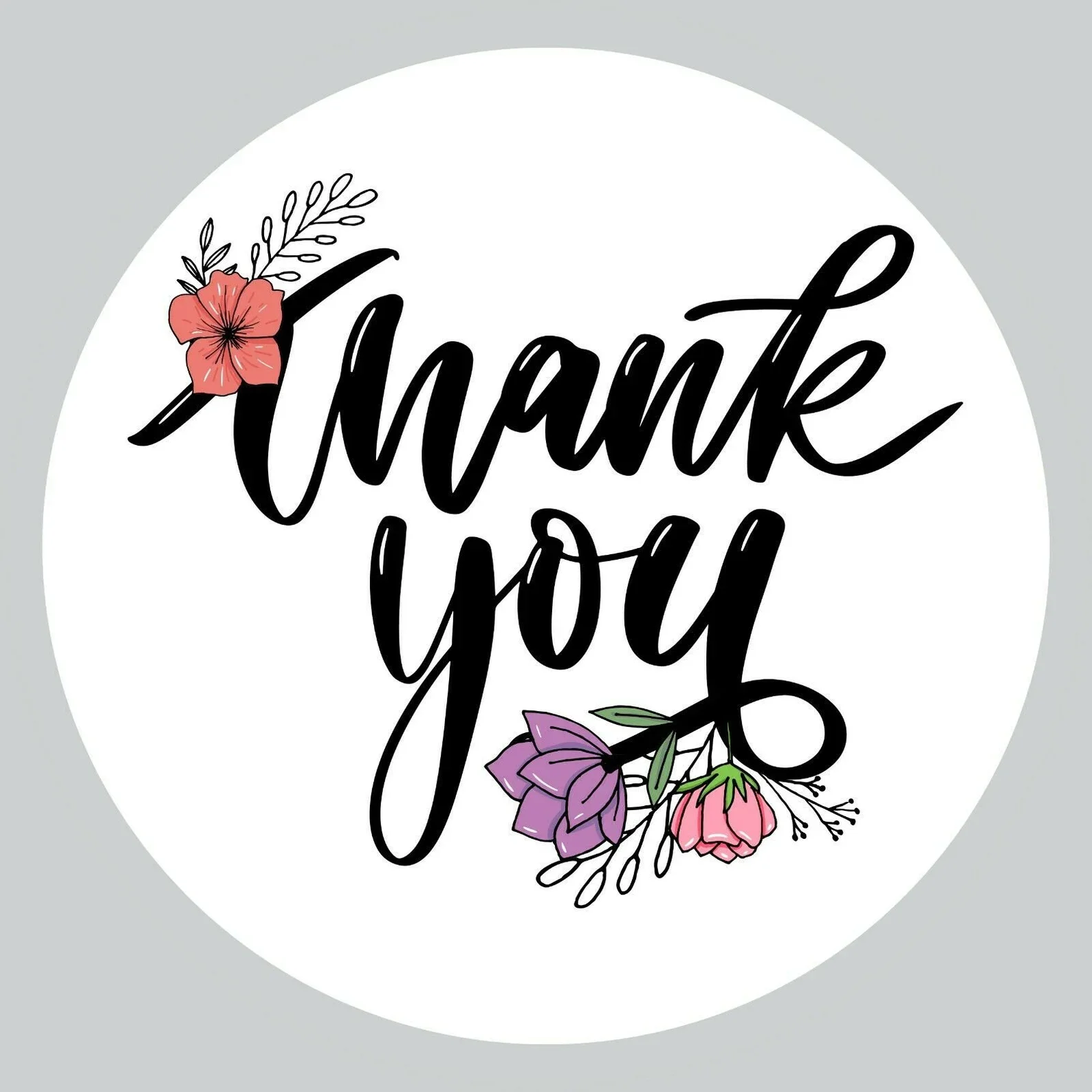 100PCS Thank You Stickers Round Gloss Thank you for supporting my small ...