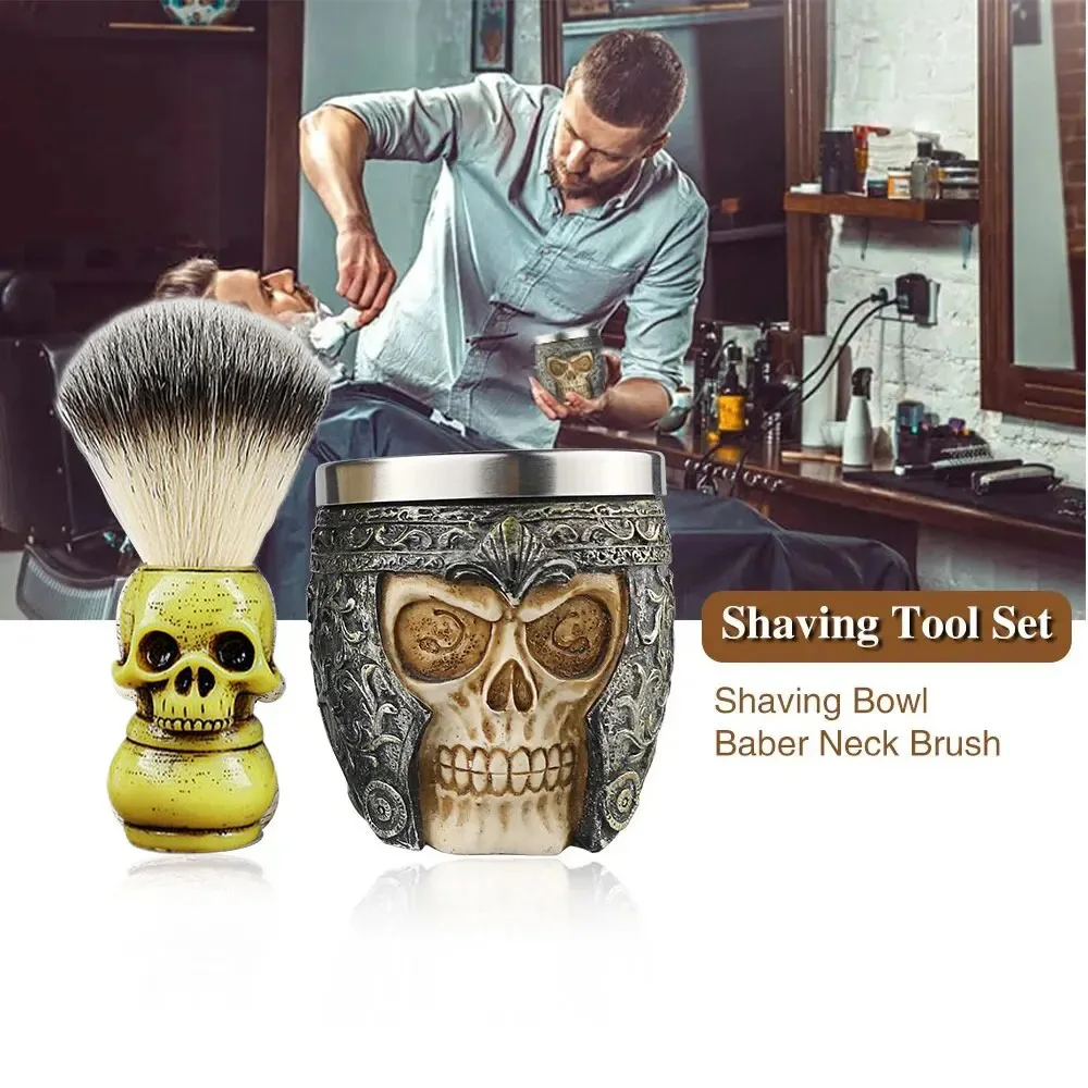 Professional Barber Shop High-end Skull Design Shaving Brush Foaming ...