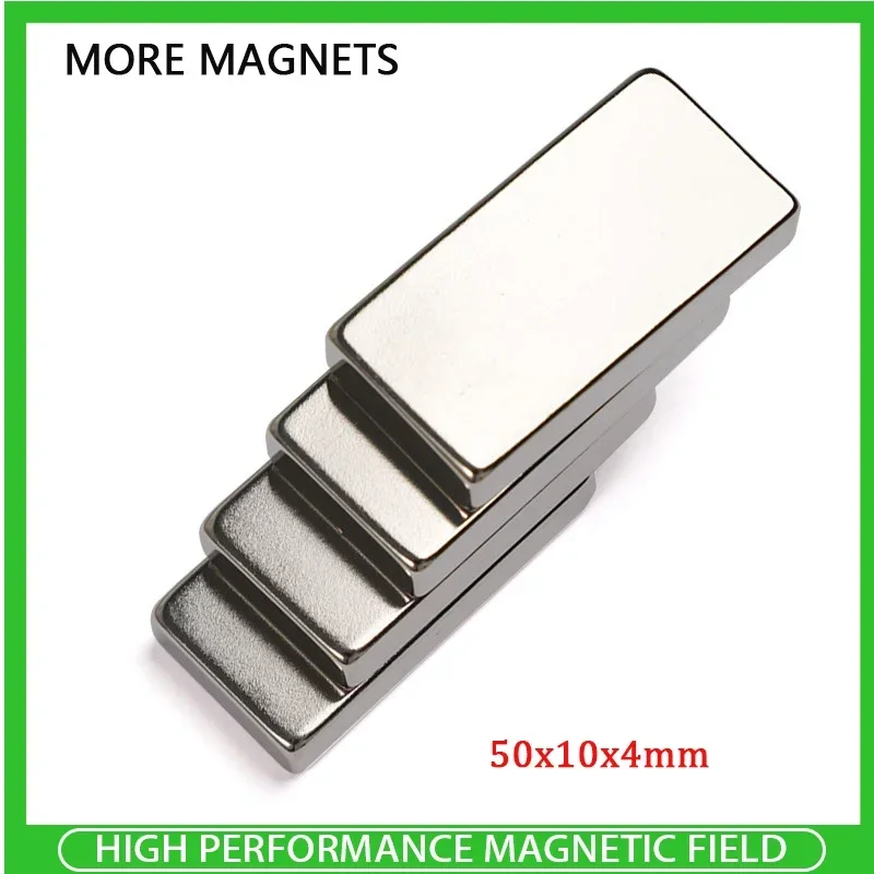 10PCS-50x10x4mm-Powerful-Magnets-Long-Sheet-Permanent-Magnet-50x10x4-mm ...