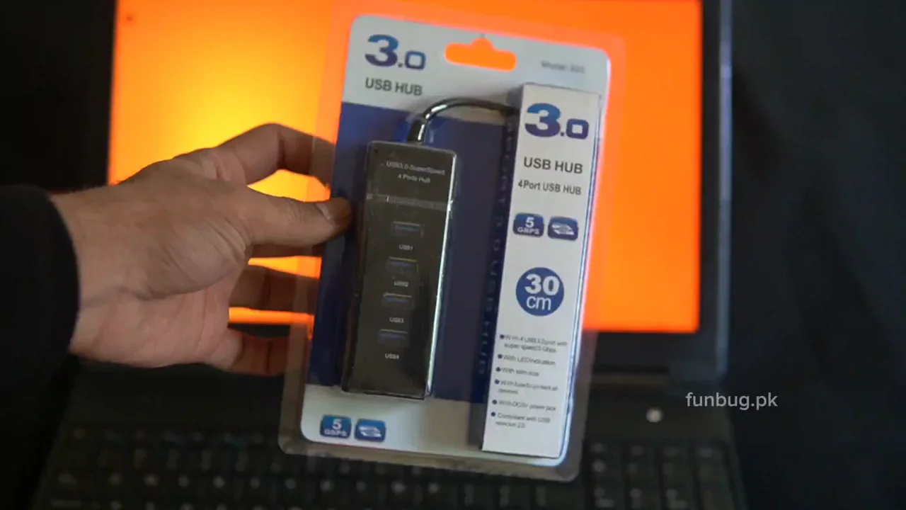 USB 3.0 Hub 4 Ports High Speed / Fast Data Transfer USB Hub Extender ...