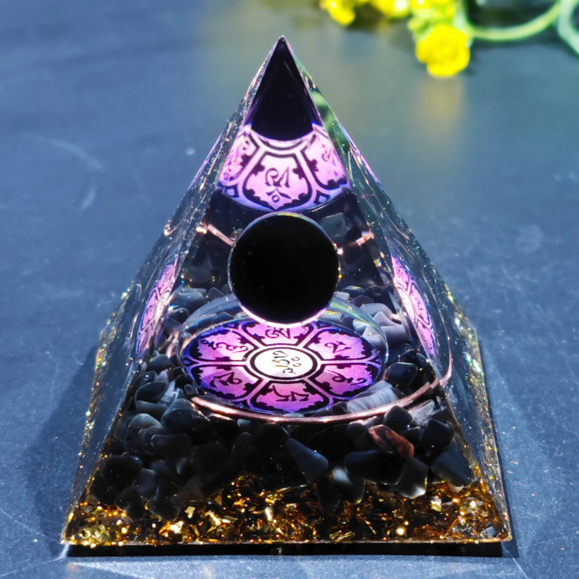 Energy-Pyramid-Orgonite-Reiki-Natural-Obsidian-Healing-Crystals-Chakra ...