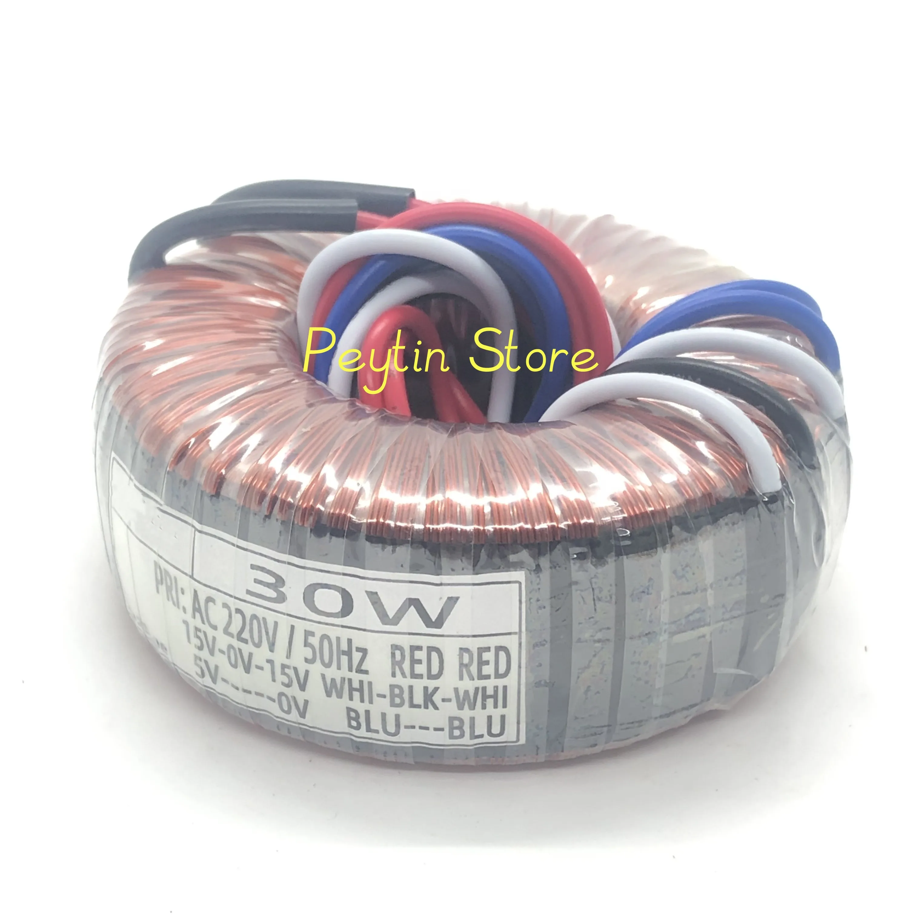 1Pc 30W 30VA Input 220V Output 15V-0-15V 5V Toroidal Transformer Audio ...