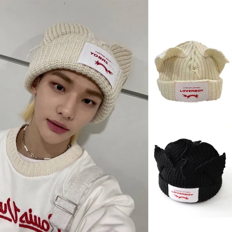 Kpop-Stray-Kids-HyunJin-Hendery-Beanies-Wayv-Leeknow-Knitted-Cat-Ear ...