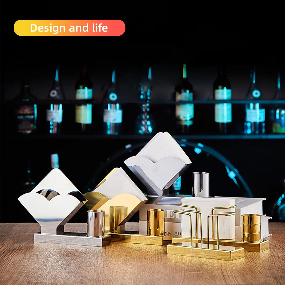 Stainless-Steel-Tissue-Holder-Creative-Countertop-Ornaments-Bar-Eatery ...