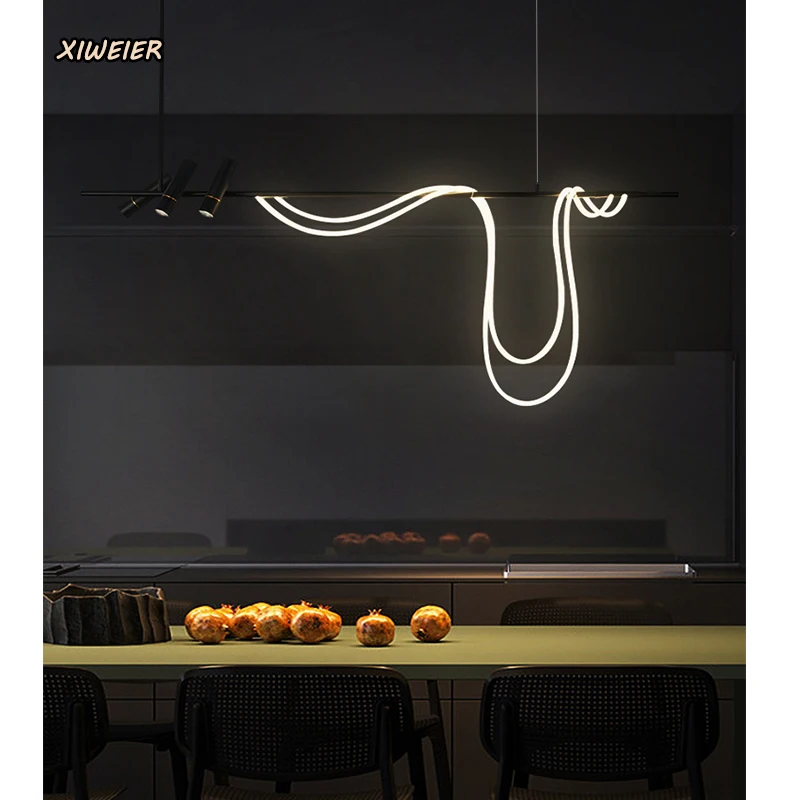 Restaurant Lamp Nordic Designer Extremely Simple Long Arc Lamp with LED ...