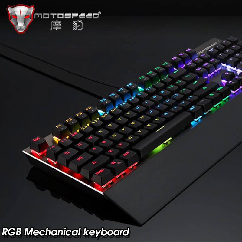 Teclado Mecânico Original Motospeed CK108 RGB 104 teclas Preto/azul/vermelho Chave USB com luz ...