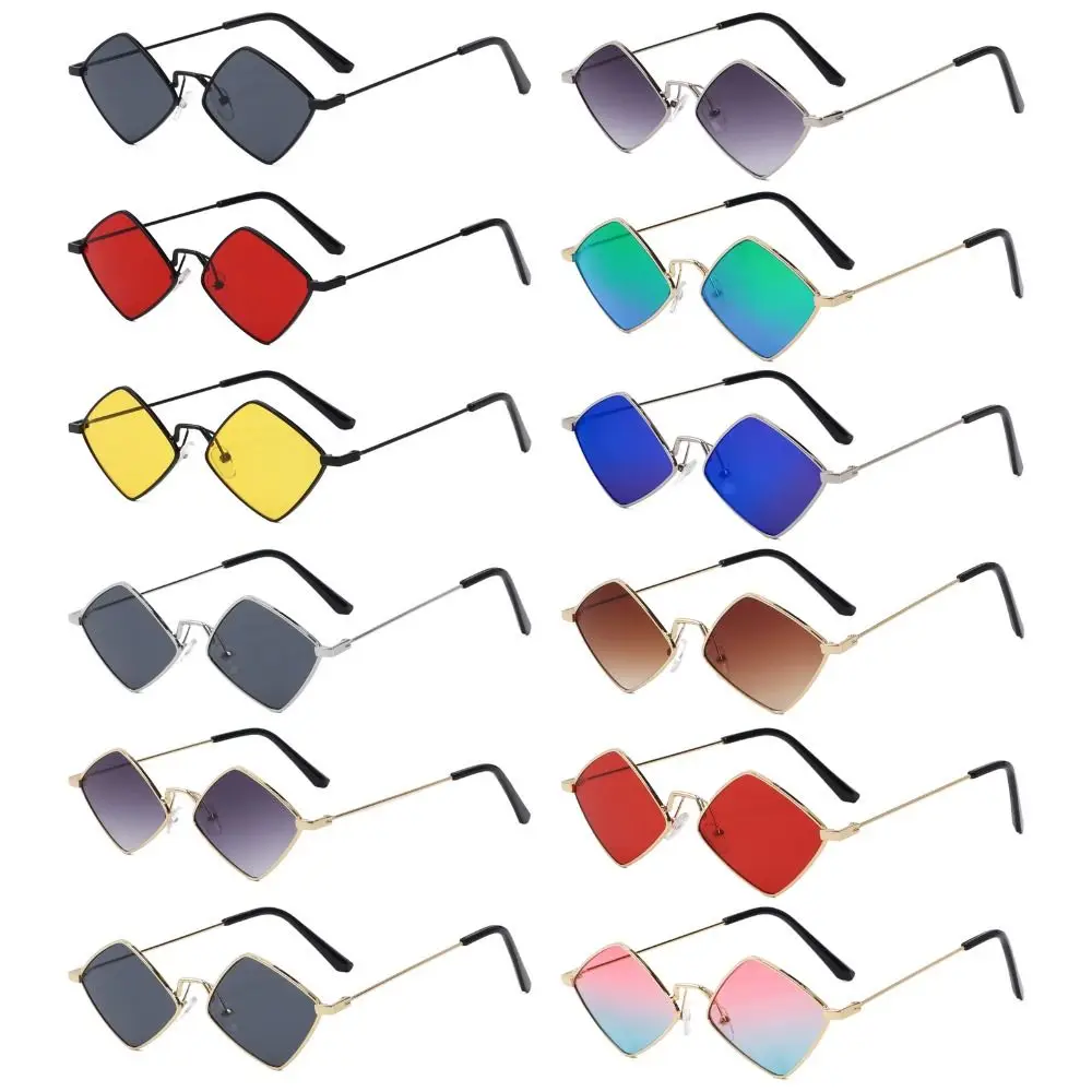 Trendy-Small-Quadrilateral-Frame-Metal-Men-s-Shades-Diamond-Shape-Sun ...