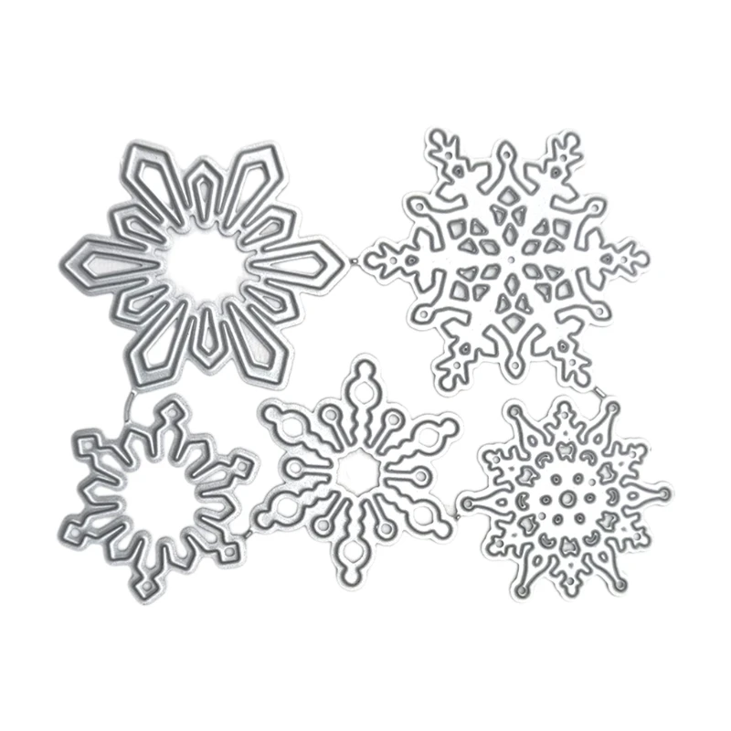 Snowflakes Metal Cutting Die Set 5 Pieces Different Shapes Size ...