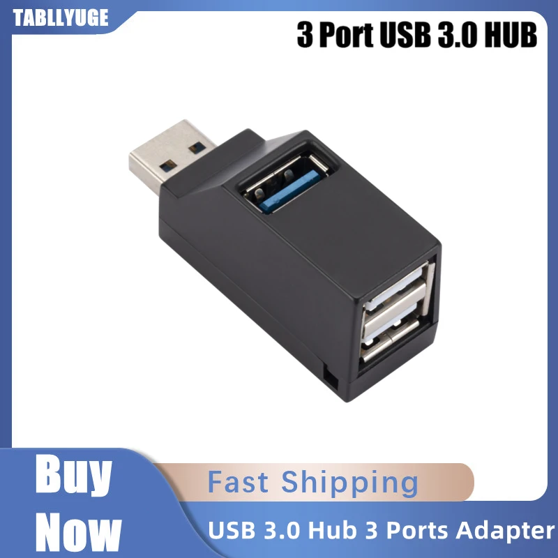 USB 3.0 HUB Adapter Portable Extender Mini Splitter Box 1 to 3 Ports ...