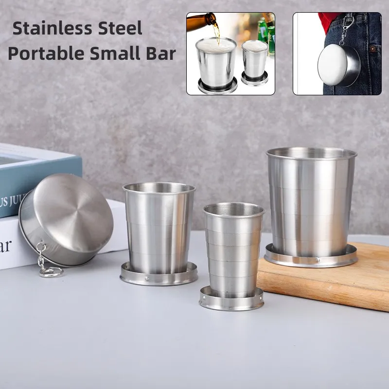 75-150-250ml-Stainless-Steel-Folding-Water-Cup-Outdoor-Portable-Travel ...