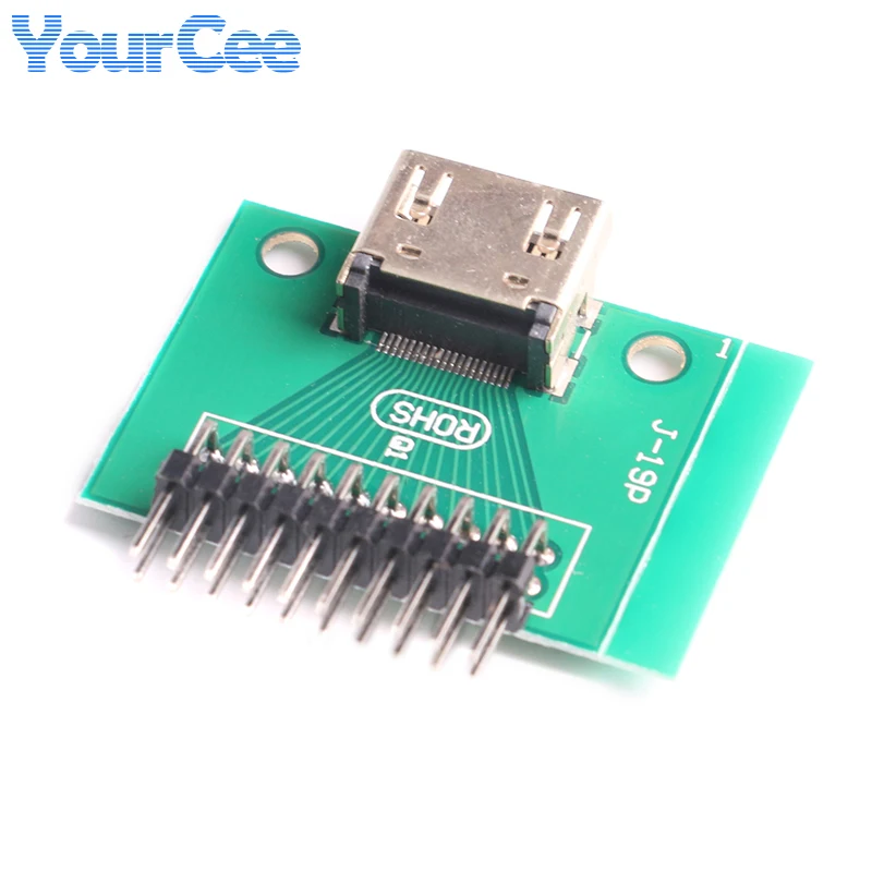 2pcs-1pc-HDMI-19-Pin-Test-Socket-Adapter-Plate-Jack-PCB-2-54mm-Female ...