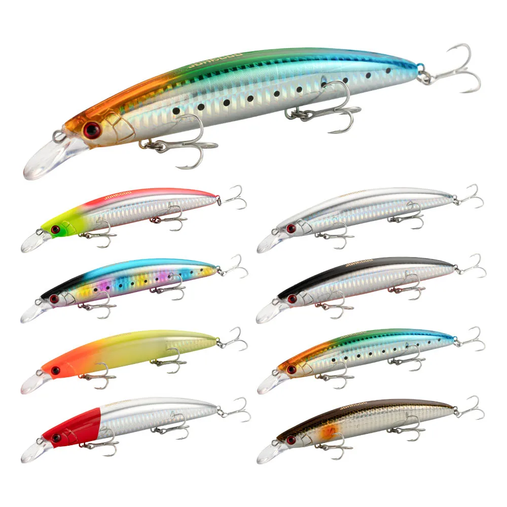 Johncoo-Fishing-Lure-Jerkbait-130mm-23g-Floating-Wobbler-Long-Casting-Minnow-For-Seabass-Perch ...