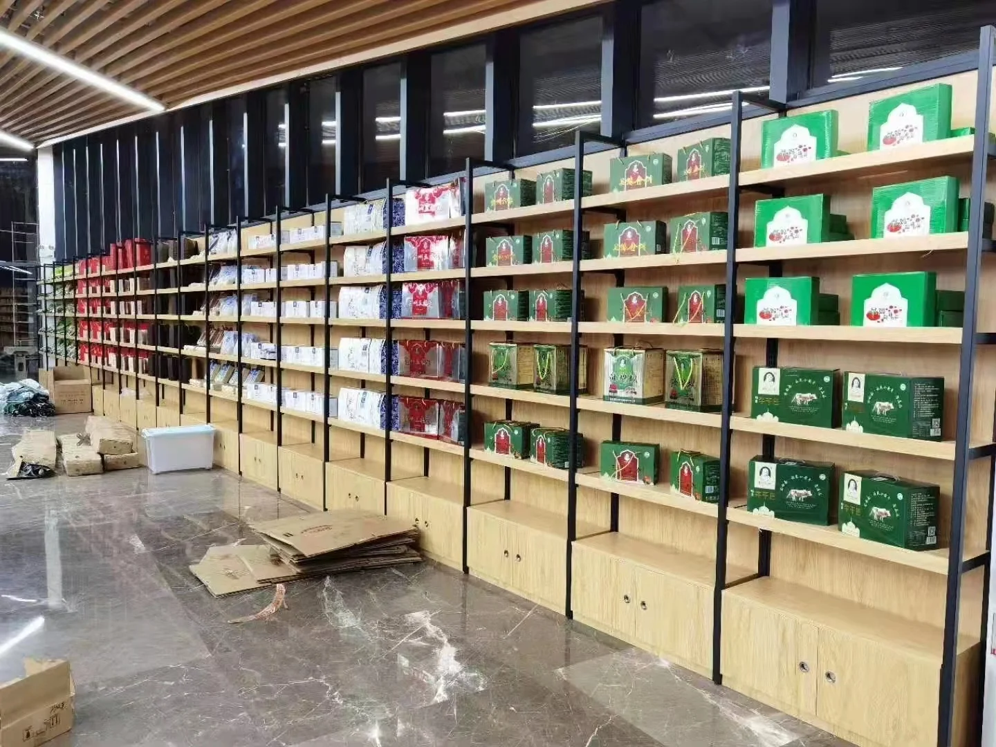 Wooden Store Shelves