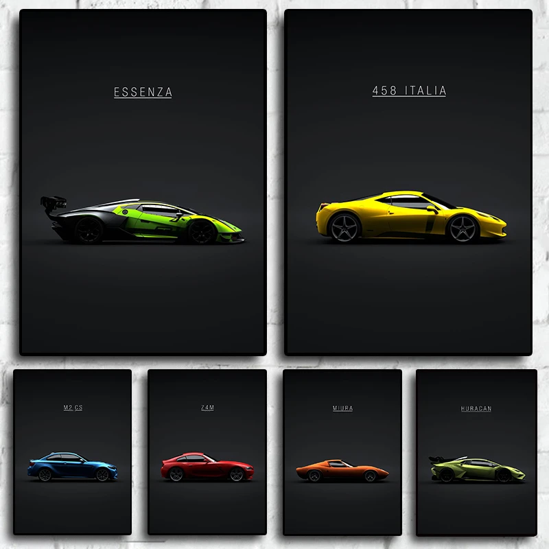 Minimalist Garage Posters Classics Luxury Sport Cars GTR M2 Pictures ...