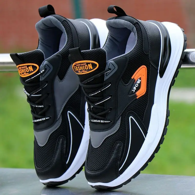 Men's running shoes, spring and summer mesh thick-soled dad shoes ...
