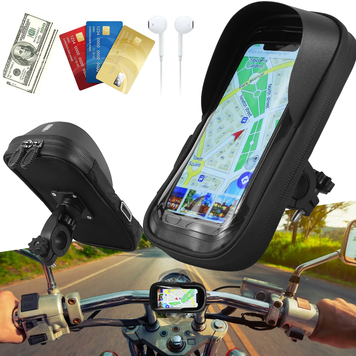 Bicycle and Motorcycle Mobile Phone Holder Waterproof Mobile Phone Bag ...