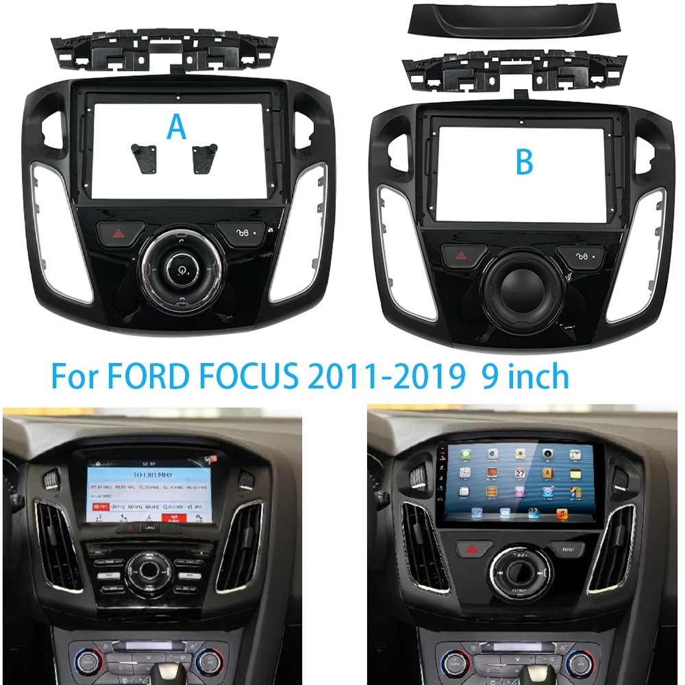 9-Inch-For-FORD-FOCUS-2012-2017-2Din-Car-Radio-Fascia-DVD-Stereo-Frame ...