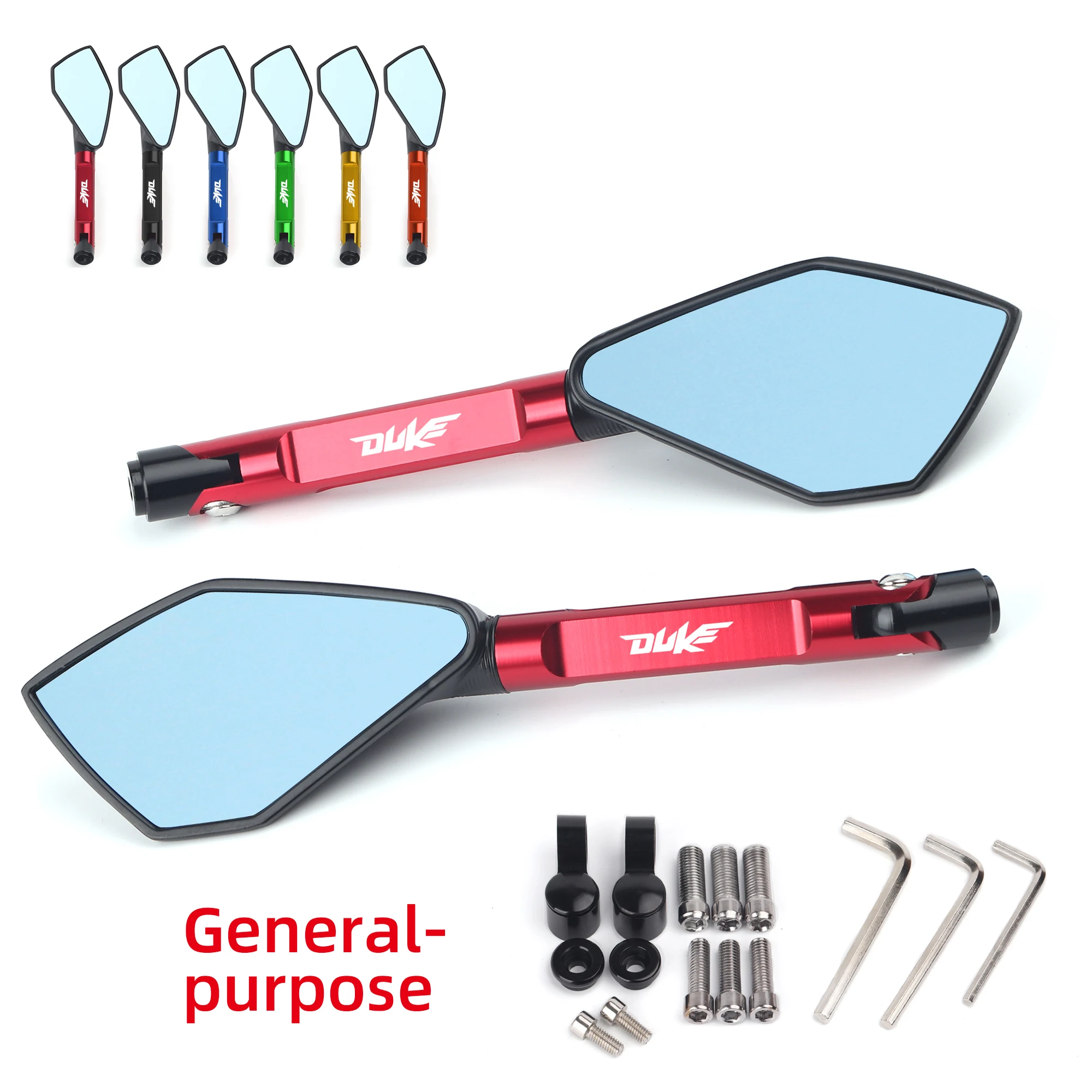 Universal-Motorcycle-mirror-CNC-side-Rearview-Blue-Anti-glare-For-KTM ...