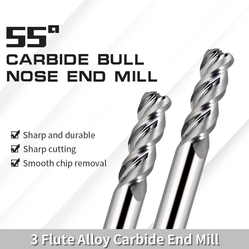Augusttools-HRC55-Round-Nose-End-Mill-Carbide-For-Aluminum-Milling ...