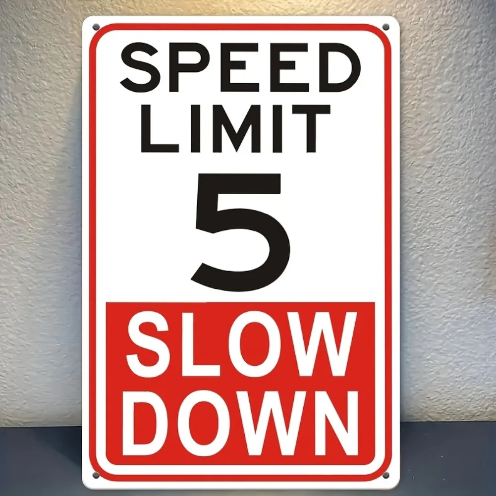[Vintage Metal Speed Limit Sign] 1pc Vintage Metal Speed Limit 5 Slow ...