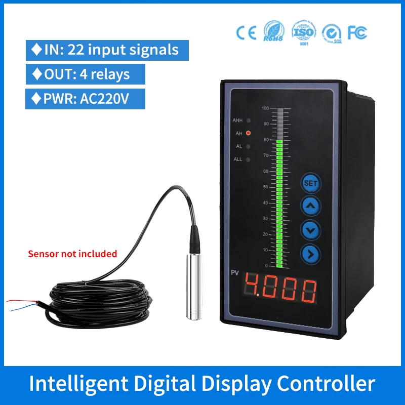 4 Relay 4-20ma Output Ac220v Power Automatic Digital Display Liquid ...