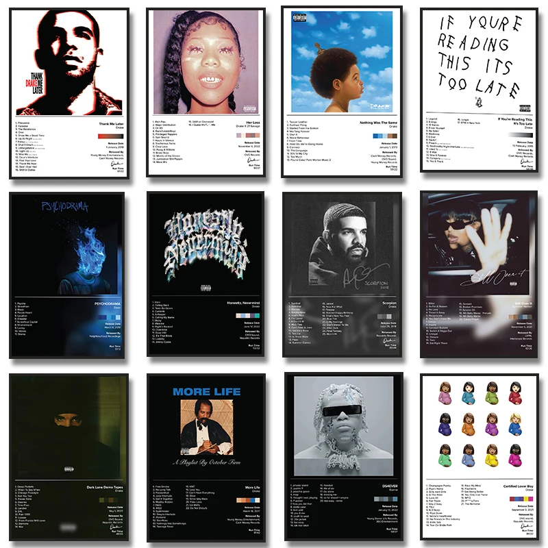 Drake-Pop-Rap-Music-Album-Cover-Poster-Aesthetic-Rapper-Hip-Hop-Rock ...