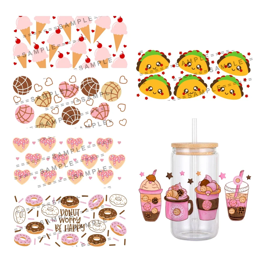 Sweet-Desserts-Cake-Ice-Cream-Pattern-UV-DTF-Transfer-Sticker ...