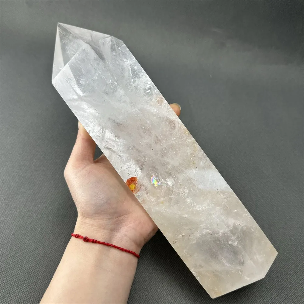 Natural White Crystal Quartz Tower Hexagonal Prism Obelisk Wand Stone ...