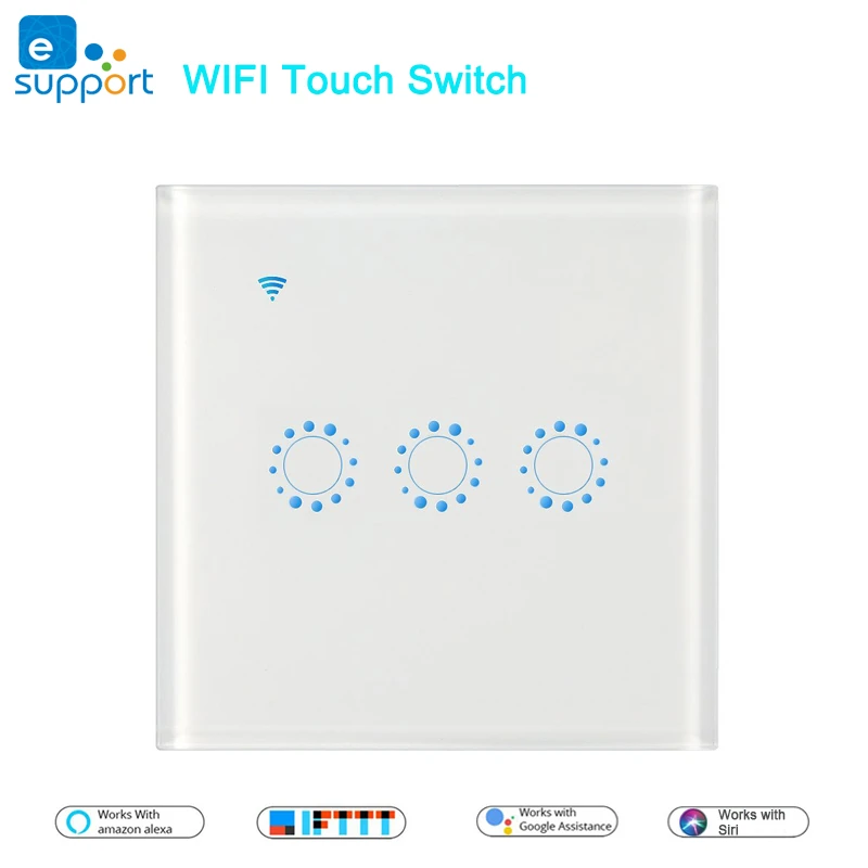 Wifi Smart Eu Touch Switch,ewelink App,wireless Wall Light Switch 1 2 3 ...