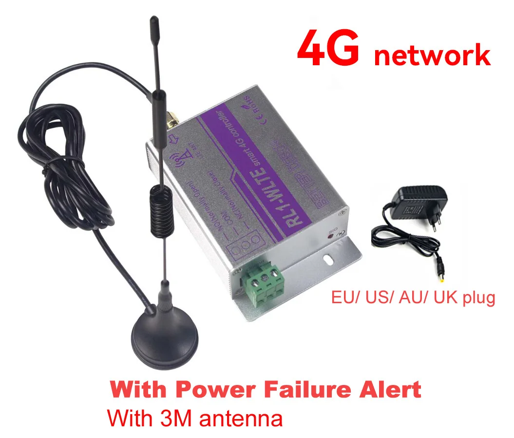 4G 1CH GSM Relay Switch RL1 Wireless Remote Garage Gate Opener Access ...