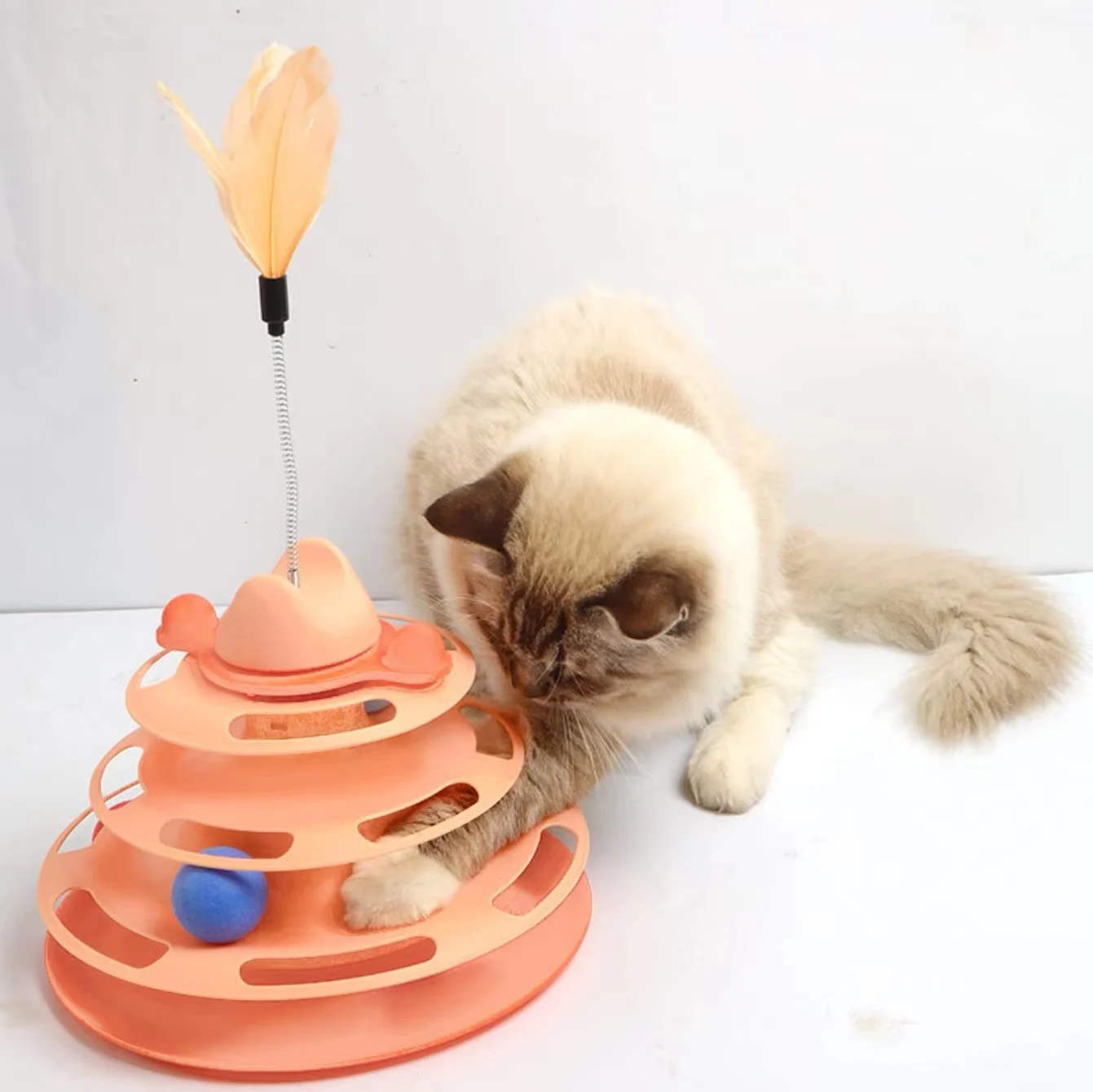 2-In-1-Cat-Toy-Tower-Turntable-Roller-Balls-Toys-Interactive-Intelligence-Training-Track-Puzzle ...