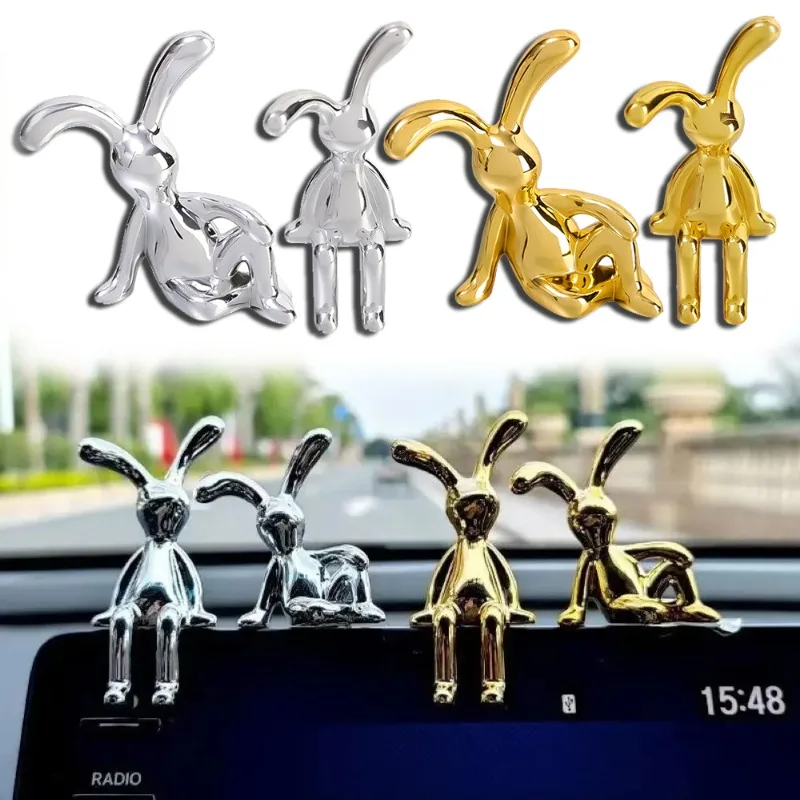 Car-Electroplated-Rabbit-Decorations-For-Dashboard-Center-Console ...