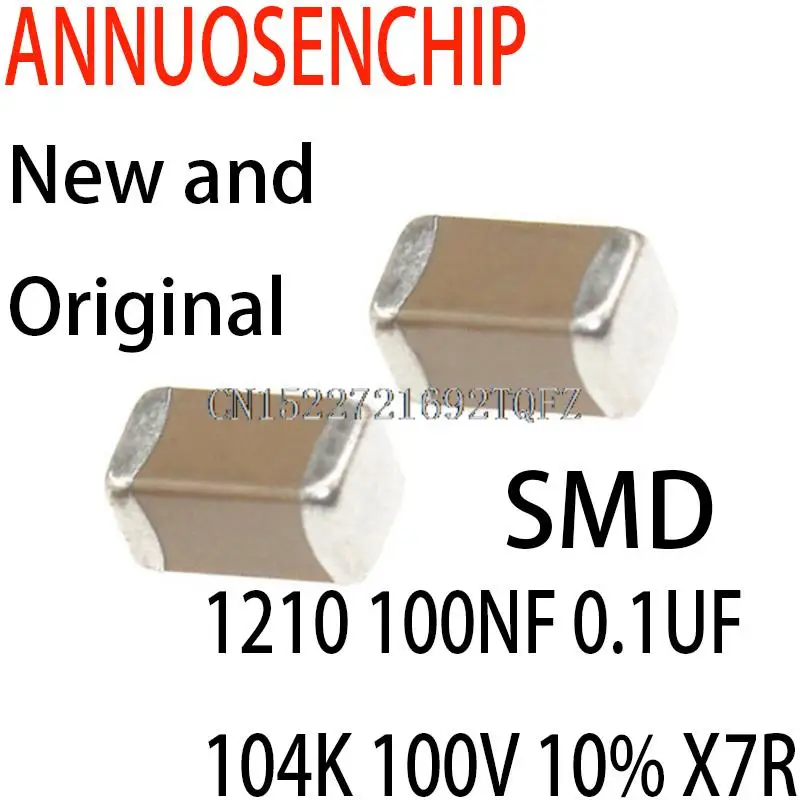 100PCS New and Original chip SMD Ceramic capacitor 1210 100NF 0.1UF ...