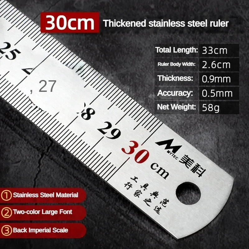 15-20-30-50cm-Metal-Scale-Stainless-Steel-Ruler-Double-Side-Centimeter ...