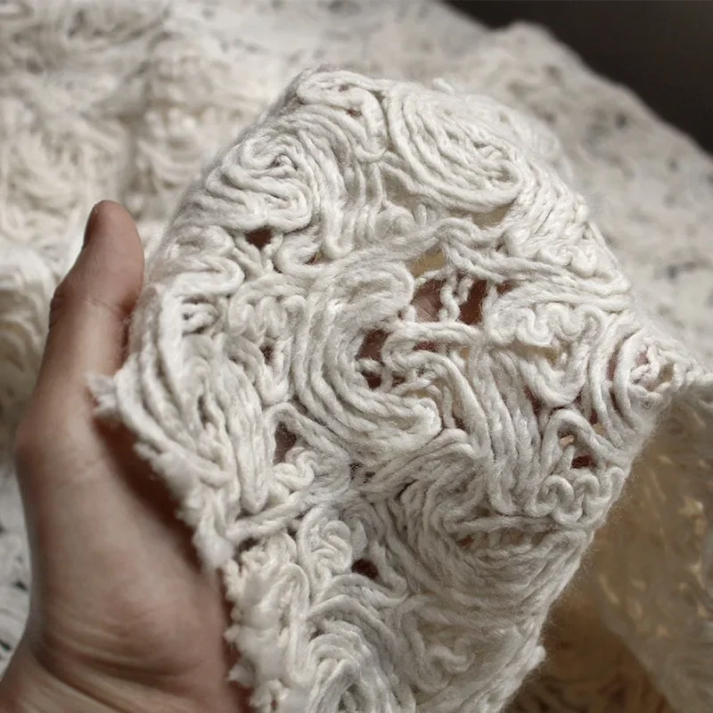 Irregular-Weaving-Winding-Woolen-Thread-Hollowed-Out-Texture-Fabric-Top ...