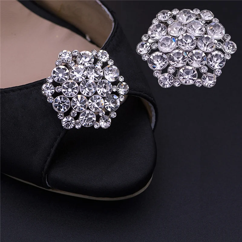 1-Pair-Rhinestone-Shoe-Clips-Hexagon-Shape-Shoe-Embellishment-Metal ...