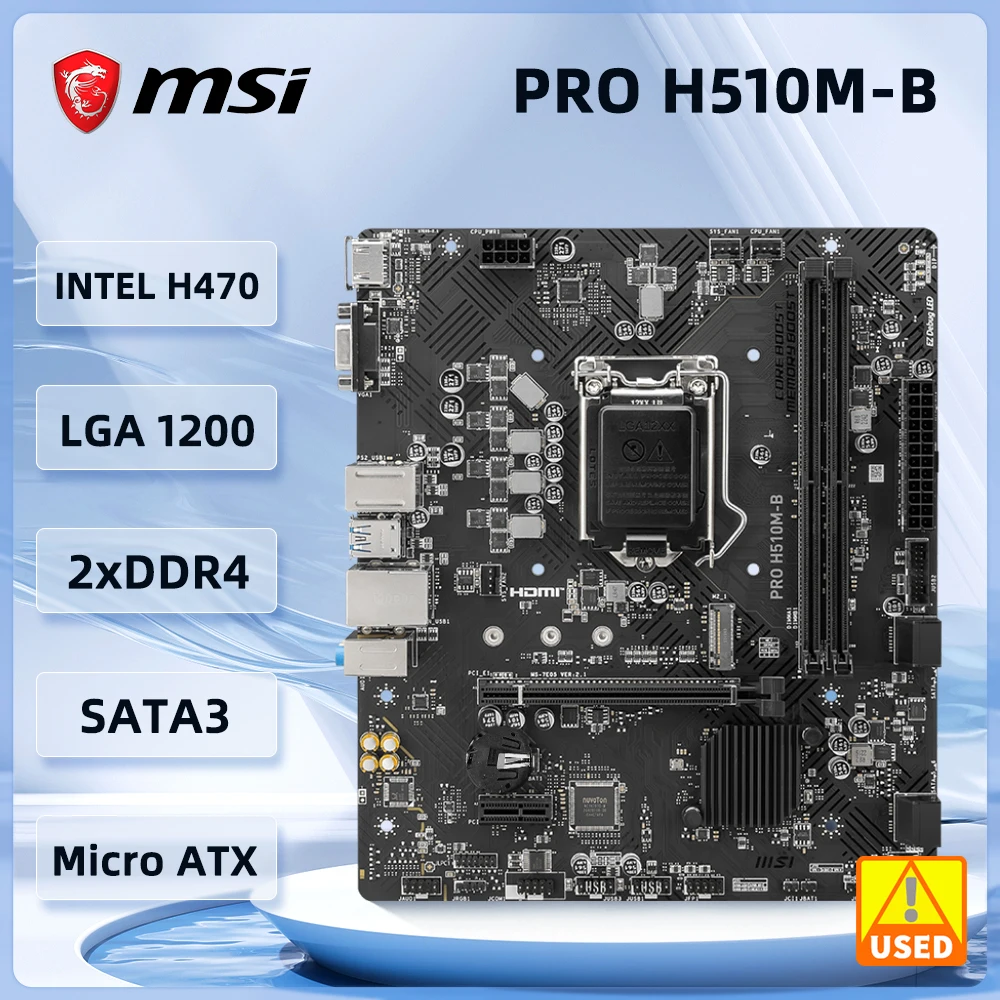 Placa-base-MSI-intel-H470-PRO-H510M-B-LGA-1200-compatible-con-10900F ...