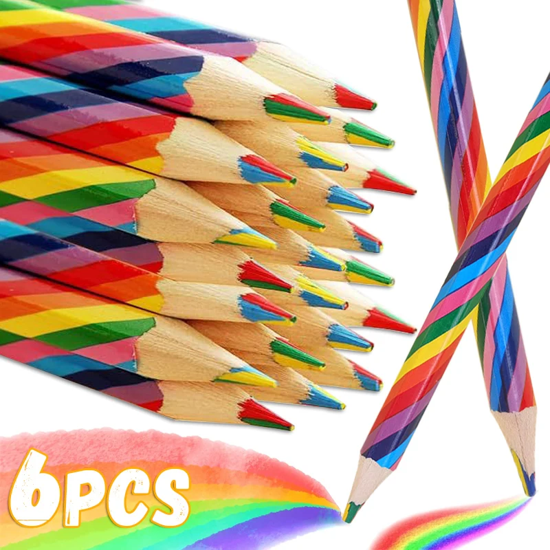 Rainbow-Wooden-Colored-Pencils-Multicolored-Core-Pencil-for-Drawing ...